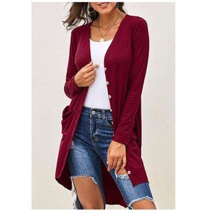 Sweaters | New Womens Open Layered Red Cardigan Size S2x | Poshmark